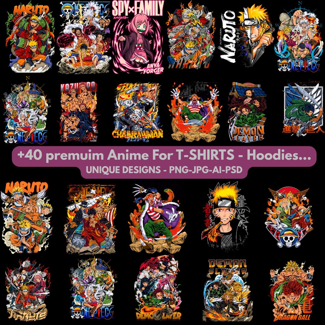 40+ Premium and Unique Anime Designs ,anime Vector for T Shirt ...