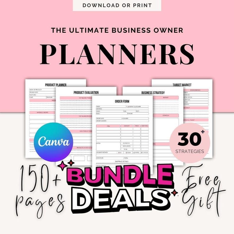 Business Planner Editable & Printable | Business Planning | Business ...