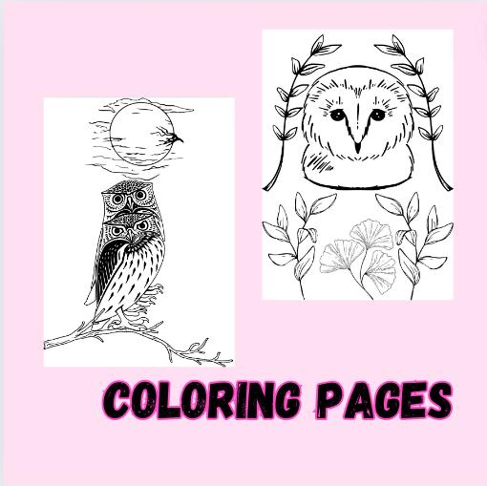 12 Printable Coloring Pages of Cute Owls, for Adults and Children, Owl ...