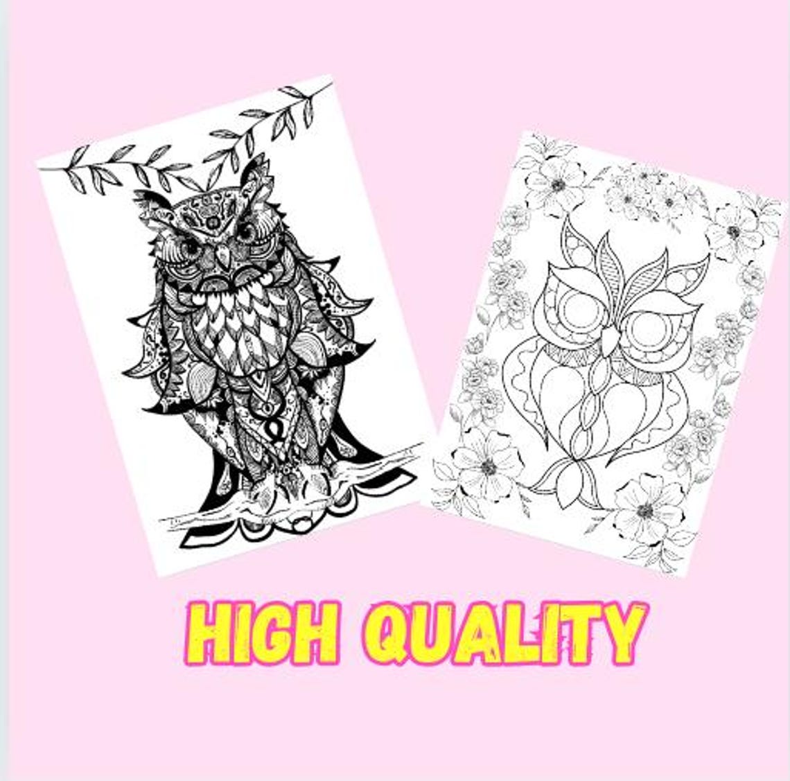12 Printable Coloring Pages of Cute Owls, for Adults and Children, Owl ...