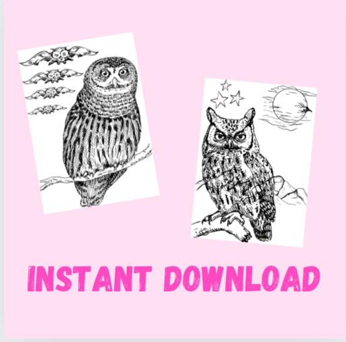 12 Printable Coloring Pages of Cute Owls, for Adults and Children, Owl ...
