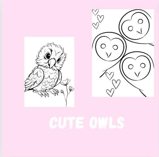 12 Printable Coloring Pages of Cute Owls, for Adults and Children, Owl ...