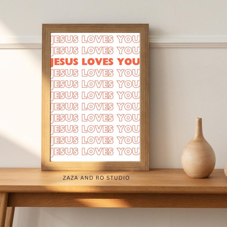 Jesus Loves You Christian Wall Art Decor Encouragement Christian Poster ...
