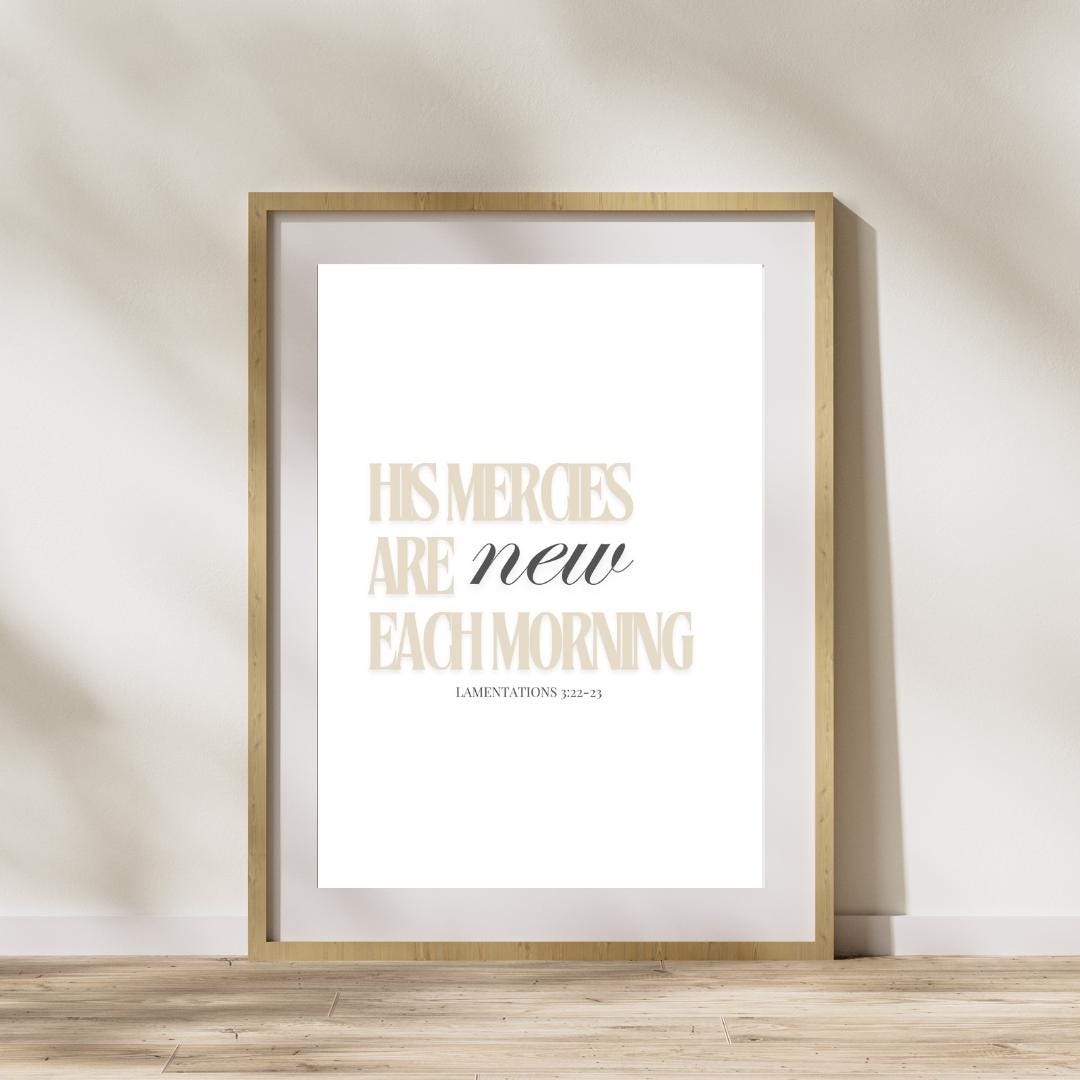 His Mercies Are New Each Morning Scripture Bible Verse Wall Art ...