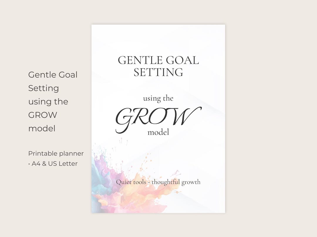 Gentle Goal Setting Printable | GROW Model Planner | Calm Goal Planning ...