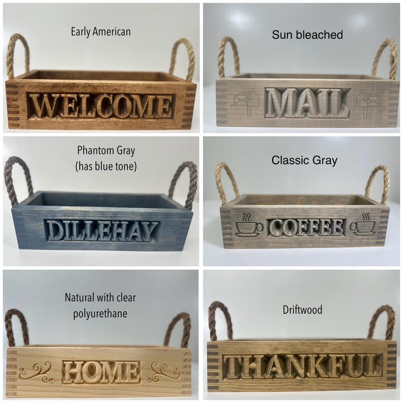 Custom Fall Wooden Box With Rope Handles gift, Housewarming, Thankful ...