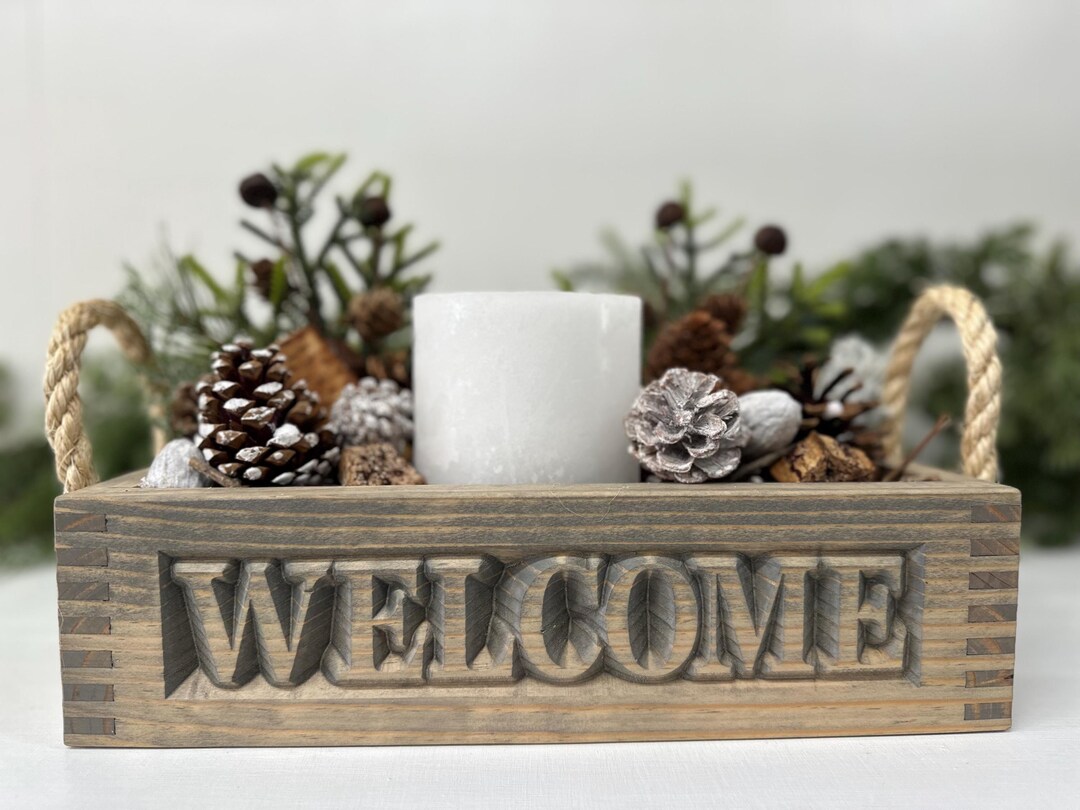 Custom Fall Wooden Box With Rope Handles gift, Housewarming, Thankful ...