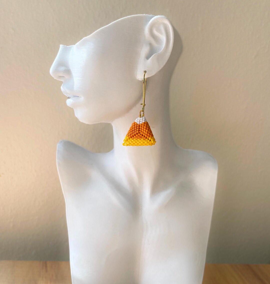 Miyuki Perlen Candy Corn Ohrringe: Handgewebter Halloween Schmuck - Etsy.de