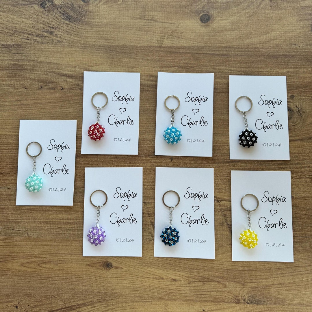 Personalized Wedding Keychain Favors for Guests in Bulk Round Keychain ...