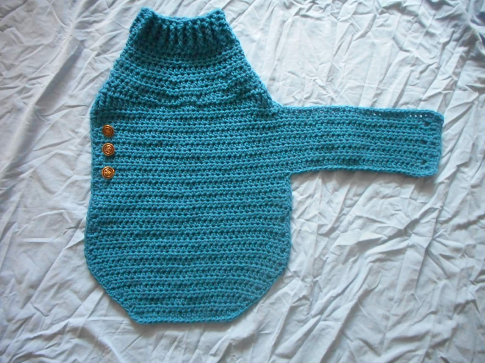 Crocheted Dog Sweater PDF PATTERN Ribbed Neck Buttoned Flap - Etsy