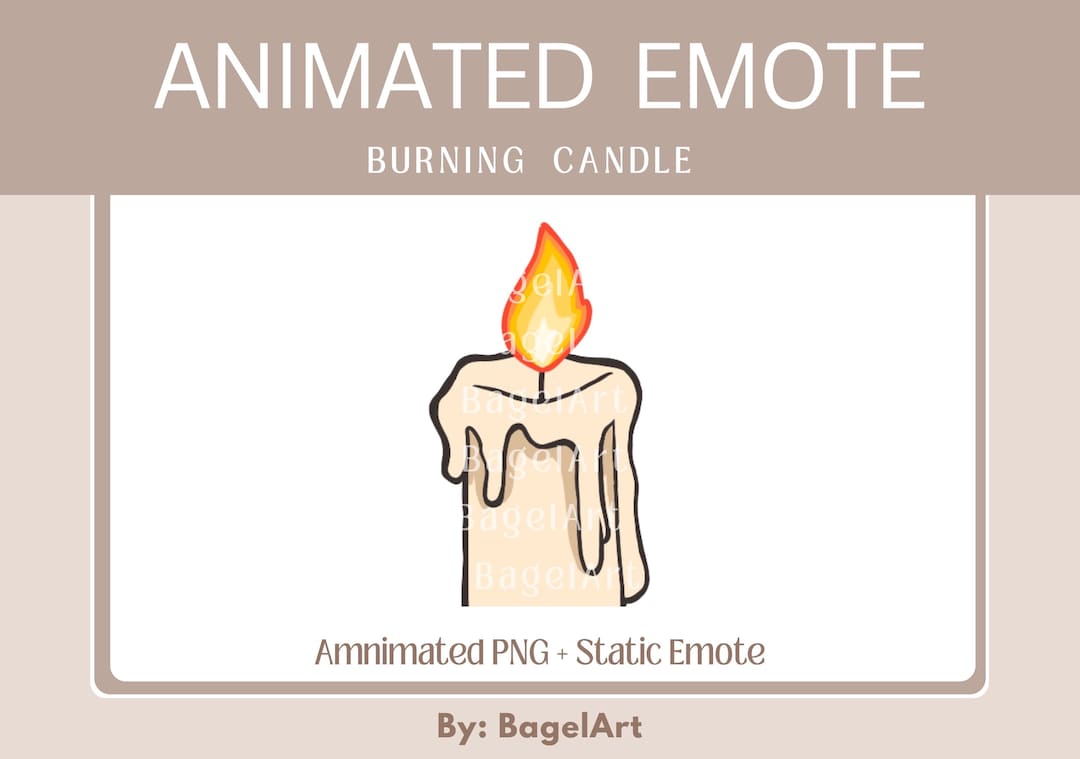 Burning Candle Animated Emote: Twitch, Youtube, Discord (digital ...