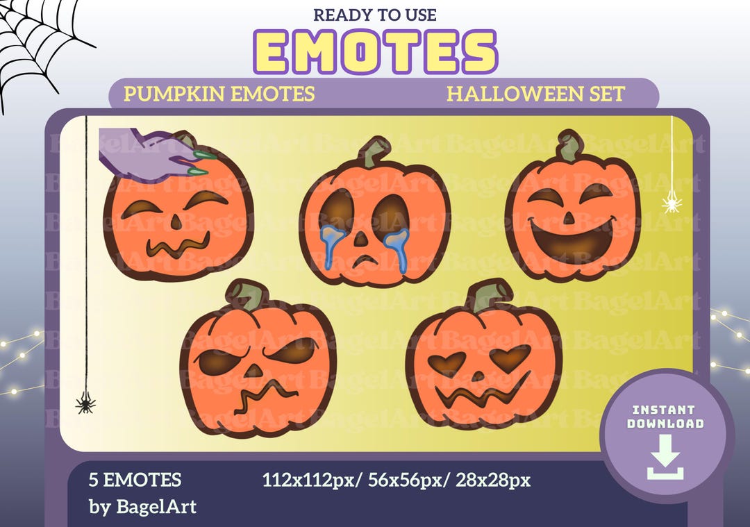 5 Cute Pumpkin Emotes - Emotes for Streaming - Twitch - Youtube ...