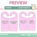 Pre- Designed Door Hangers - Cute Pink Room Tags - Door Signs - Message ...