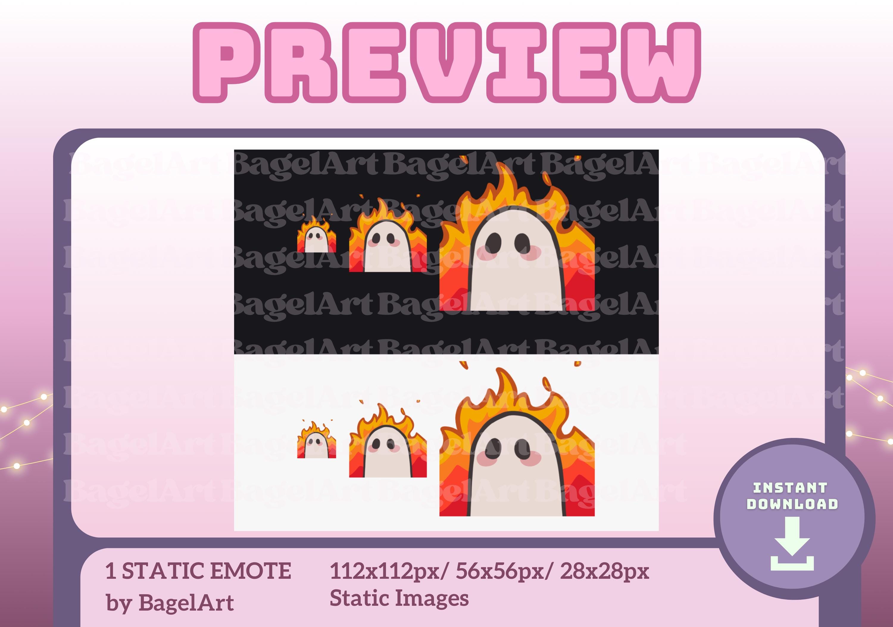 Animated Emote Ghost Emote Fire Emote Everything is Fine Cute Ghost ...