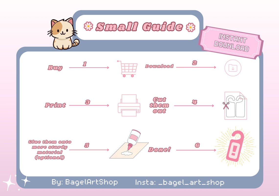 Pre- Designed Door Hangers - Cute Pink Room Tags - Door Signs - Message ...