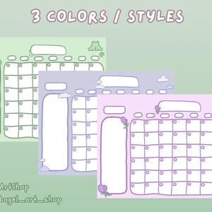 Digital Calender 3 Different Designs Cute Calender Printable Calender ...