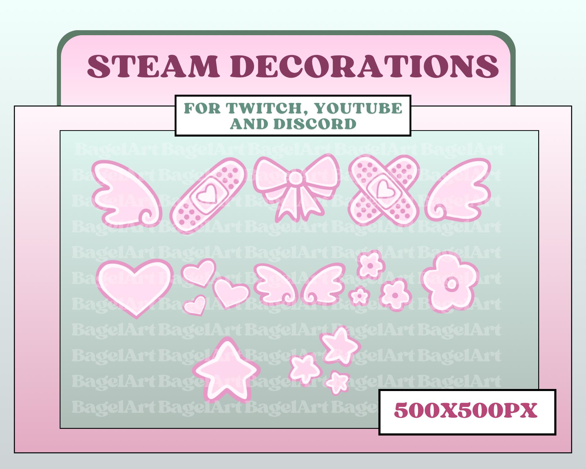 Stream Decorations - Stream Overlays - Twitch - Youtube - Discord- Cute ...