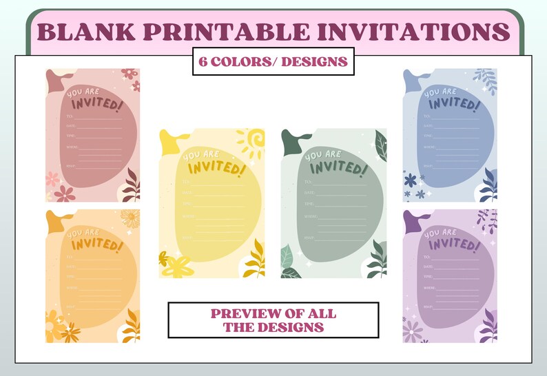 Invitaciones en blanco Invitación en blanco para descargar e imprimir ...