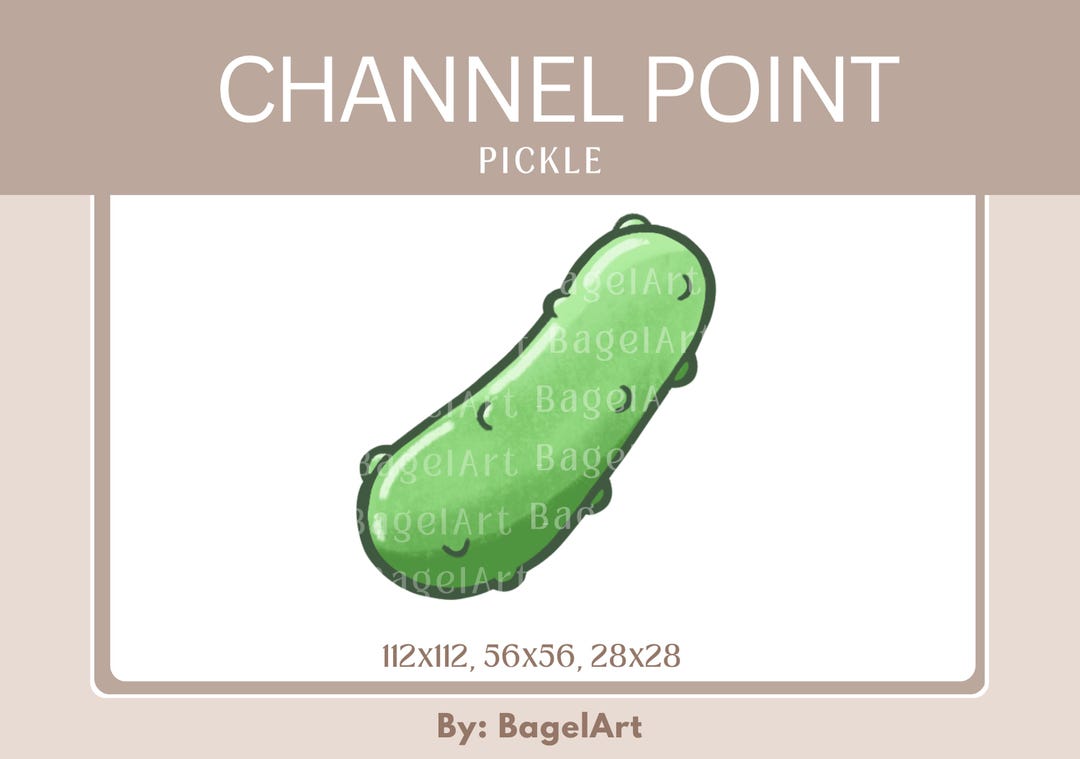 Pickle Channel Point Cucumber Emote Twitch Youtube Discord Emote for ...