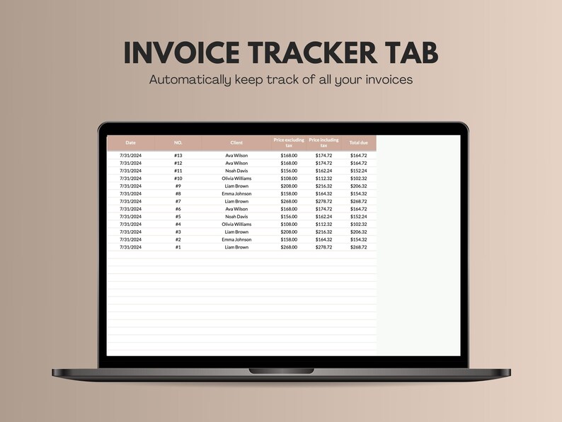 Automated Invoice Template Editable Small Business Invoice Invoice Template Google Sheets Simple ...