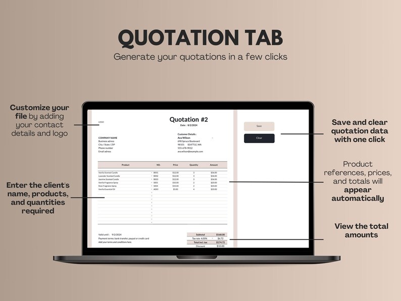 Quotation Template Quote for Small Business Simple Quotation Maker Tool ...