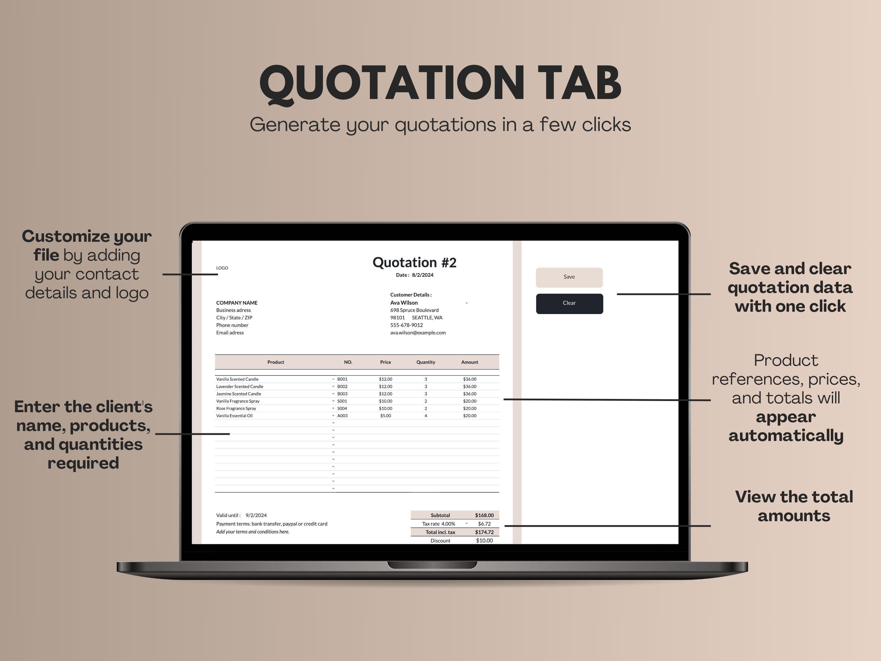 Quotation Template Quote for Small Business Simple Quotation Maker Tool ...