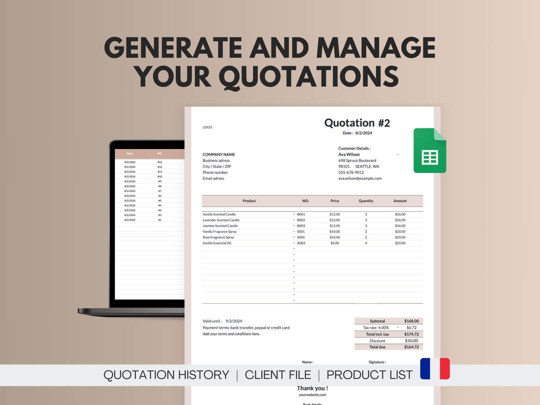 Quotation Template Quote for Small Business Simple Quotation Maker Tool ...