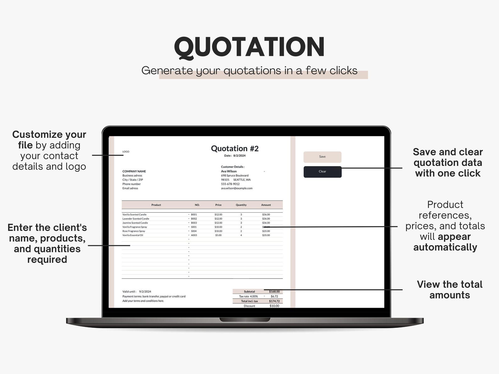 Quotation Template | Quote for Small Business | Simple Quotation Maker ...