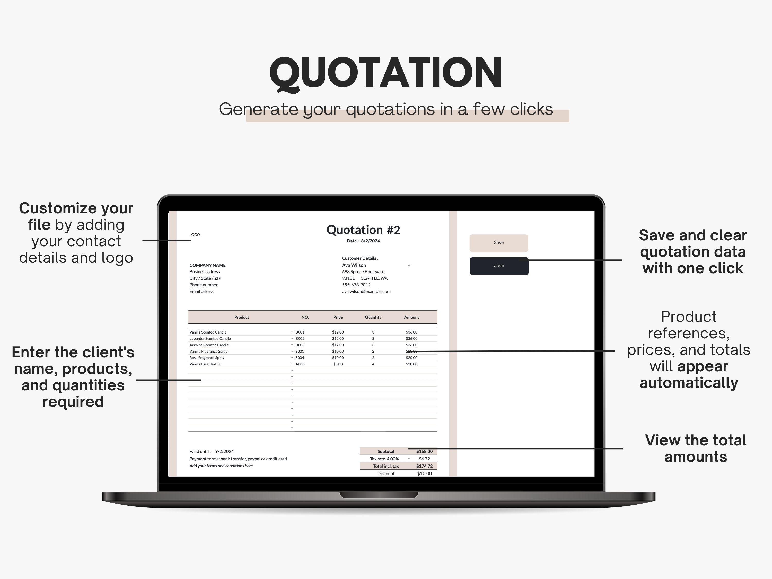 Quotation Template | Quote for Small Business | Simple Quotation Maker ...