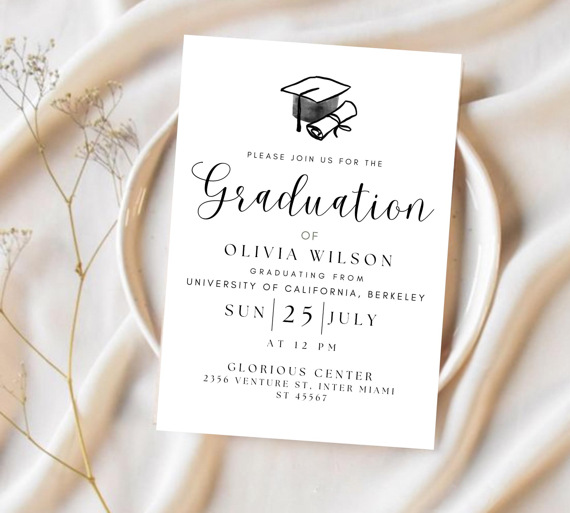 Graduation Party Invitation Template, Personalized Graduation ...