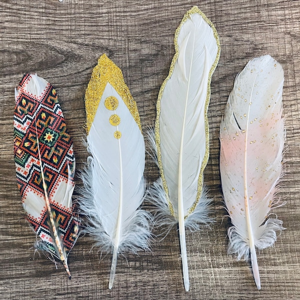 Painted Feathers - Etsy