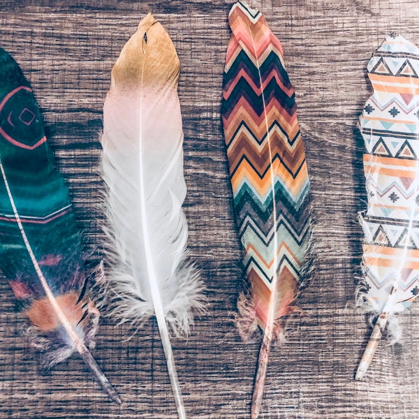 Painted Feathers - Etsy