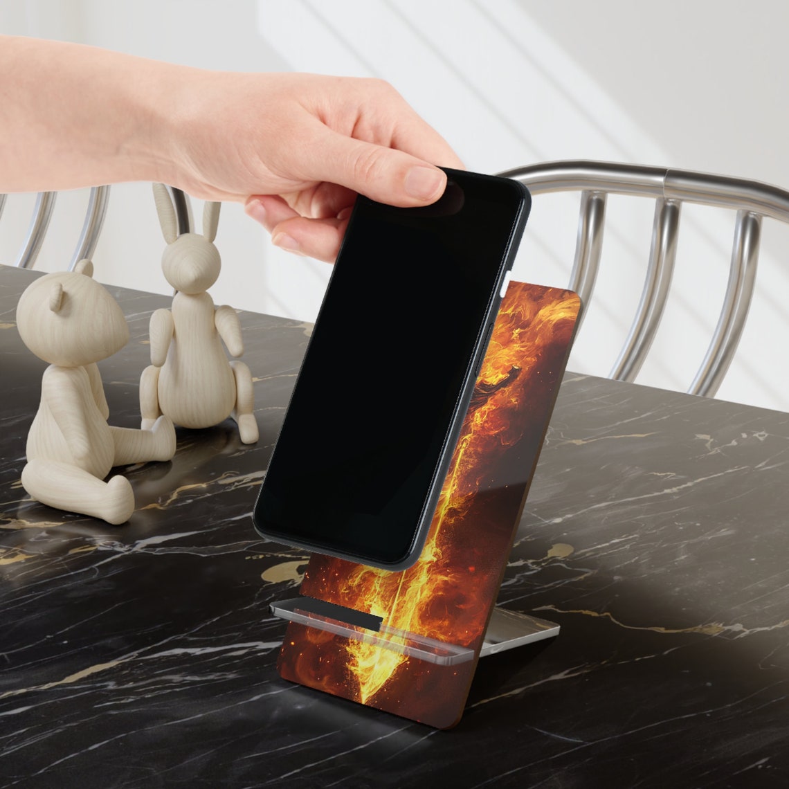 Demonic Flaming Sword Phone Stand | Gift for Nerd | Man Cave Decor ...