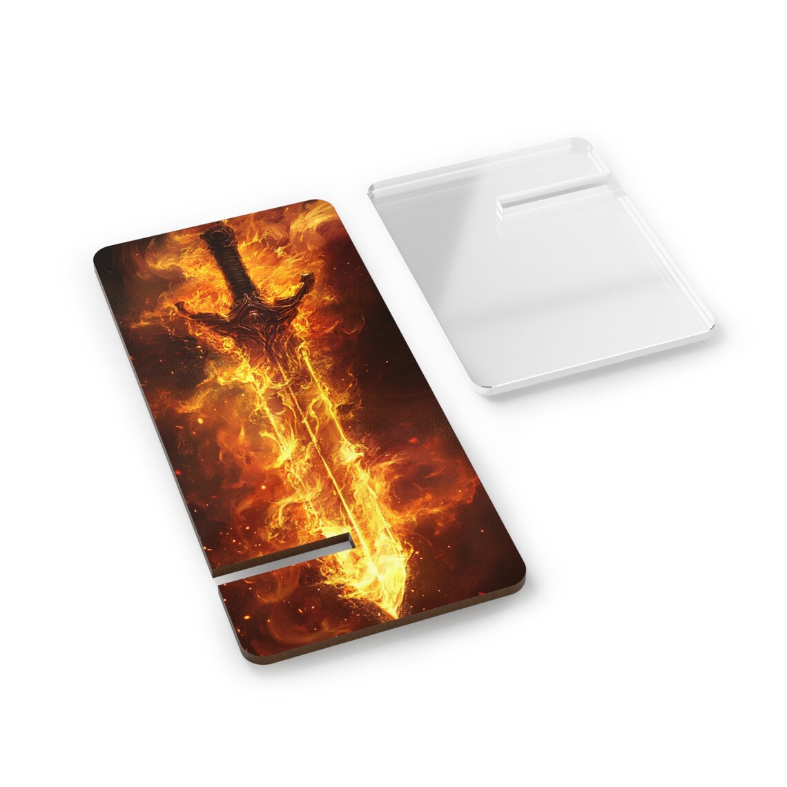 Demonic Flaming Sword Phone Stand | Gift for Nerd | Man Cave Decor ...