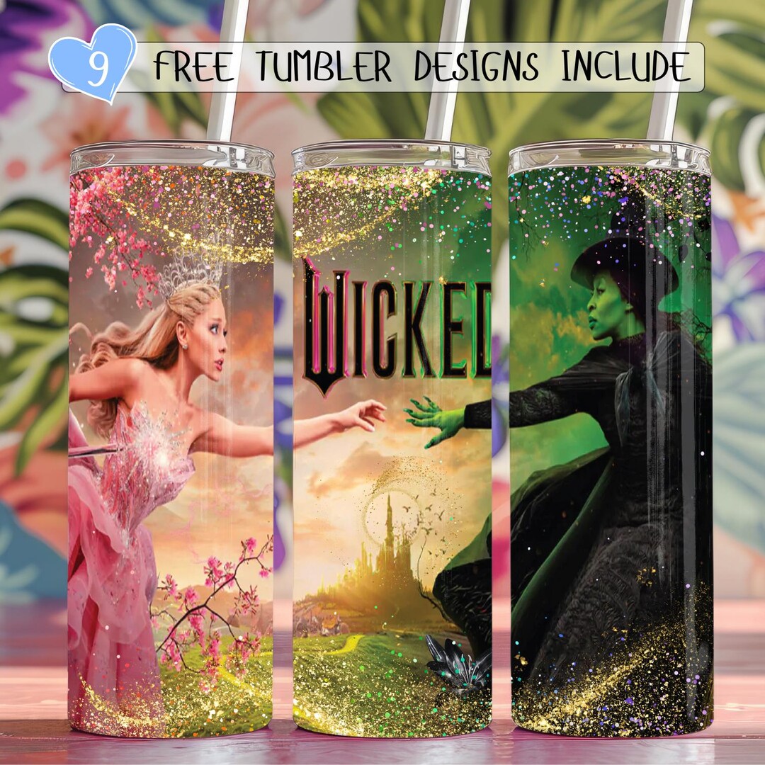 20oz Skinny Witch Changed for Good Tumbler Wrap Png, Witches Movie 20oz ...