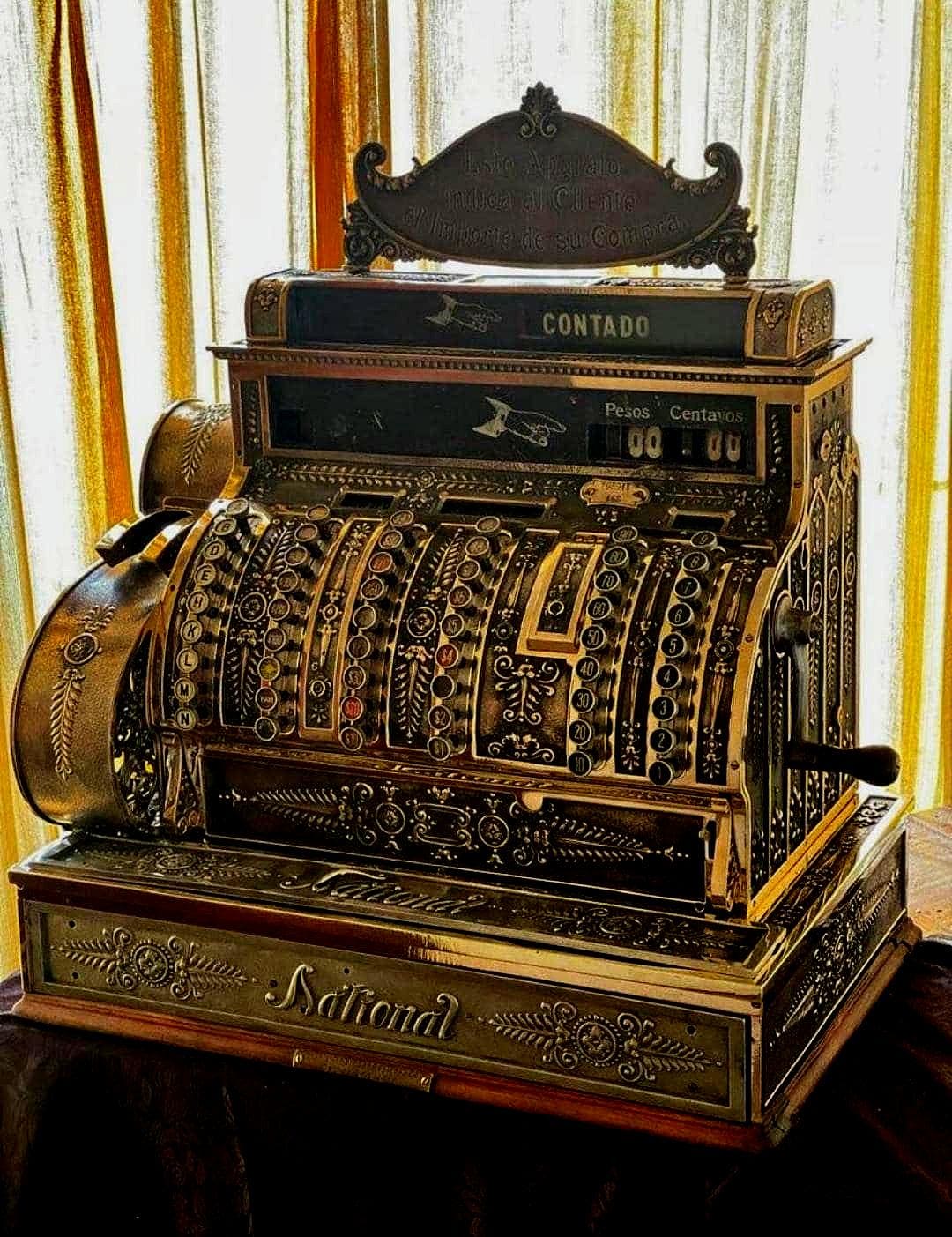 Antique 1910 National Cash Register, Made of Bronze, in Excellent ...