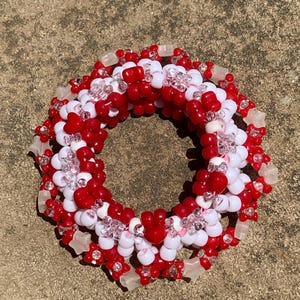 Red & White Kandi Cuff Beaded Kandi Bracelet for Raves - Etsy