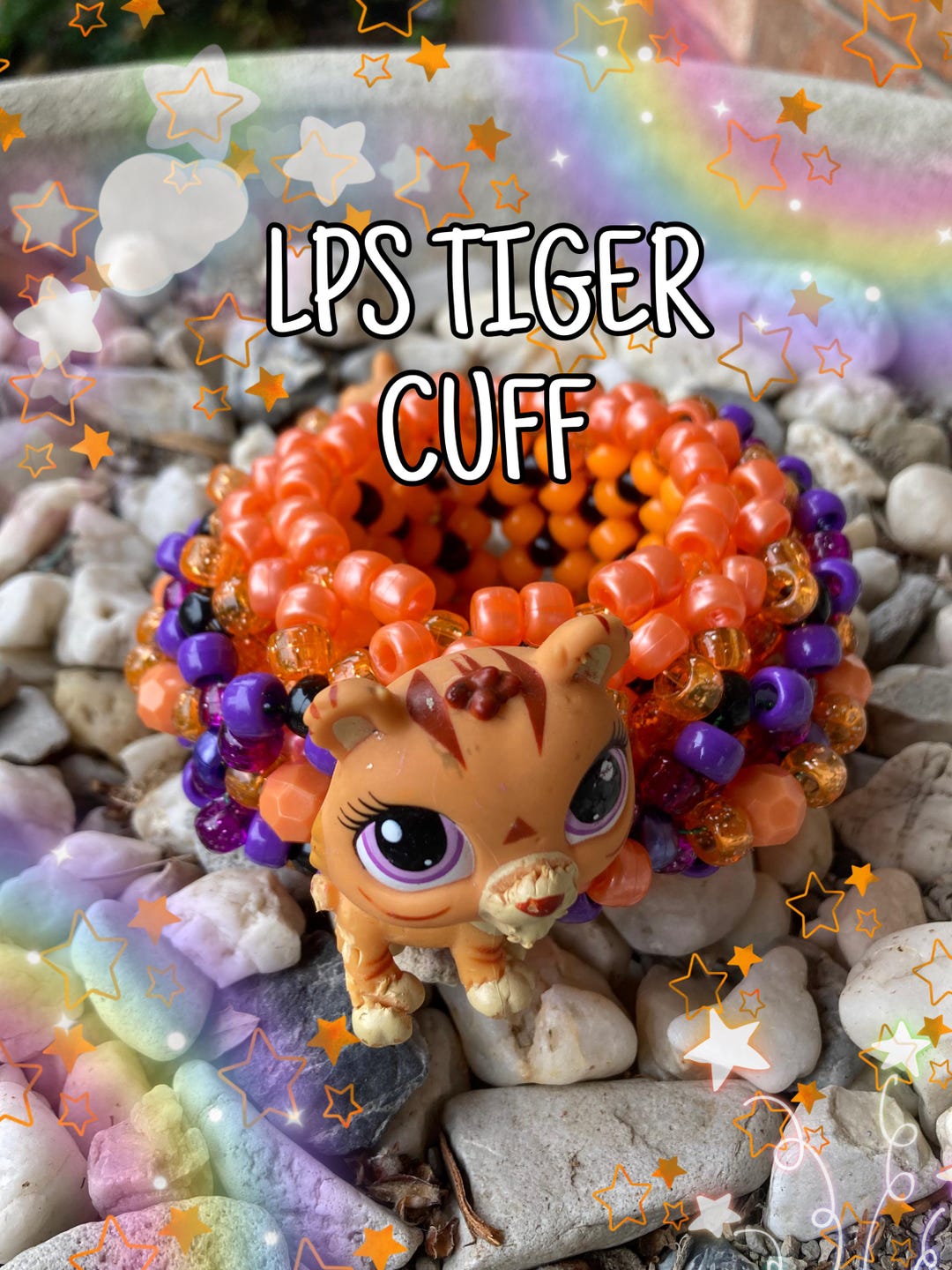 LPS Tiger Kandi Cuff - Beaded Kandi Bracelet for Raves - Etsy