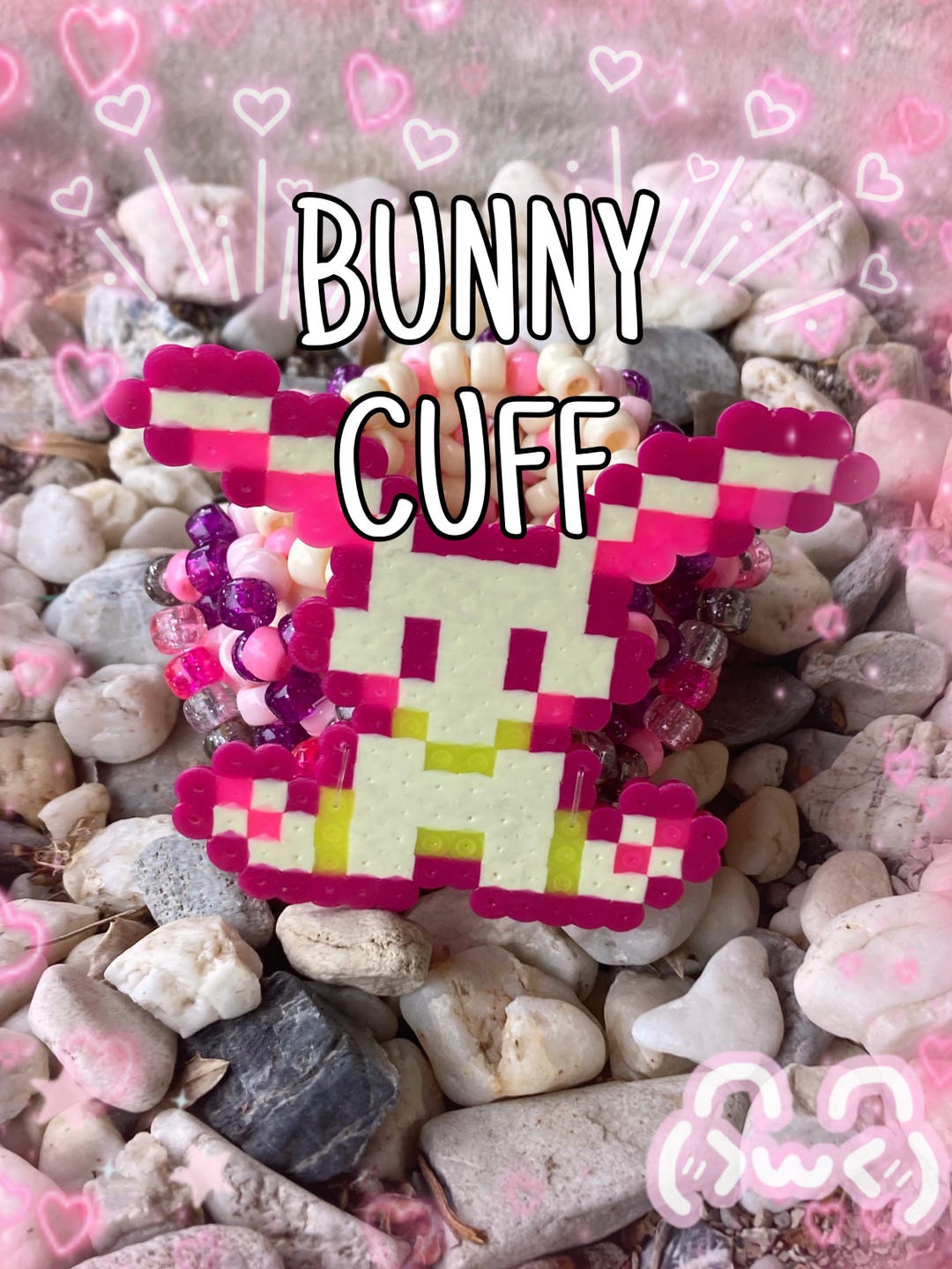 Bunny Kandi Cuff - Beaded Kandi Bracelet for Raves - Etsy