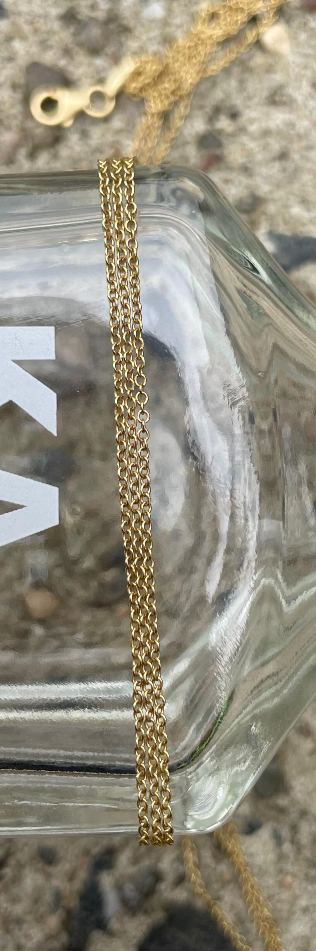 14k Gold Three Chain Necklace - Etsy