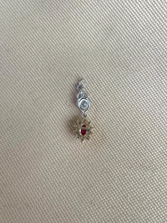 Ruby Sun with Diamond Details 14k Gold Pendant - Gem