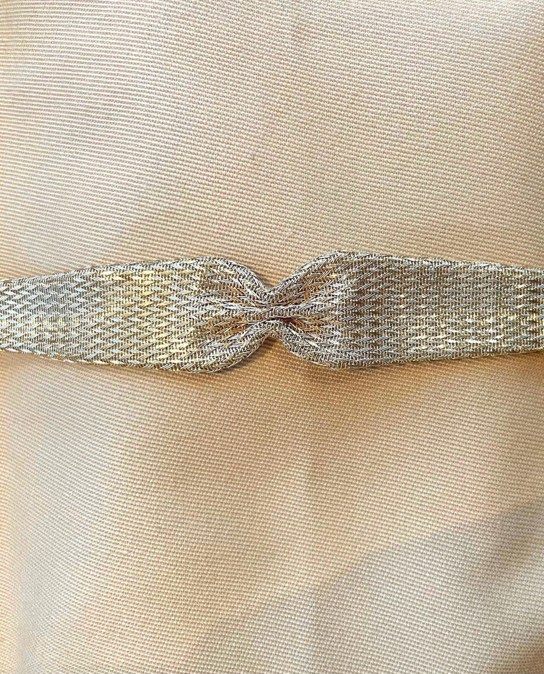 14k Gold Mesh Bow Bracelet • Vintage Mesh Chain Statement Bracelet ...