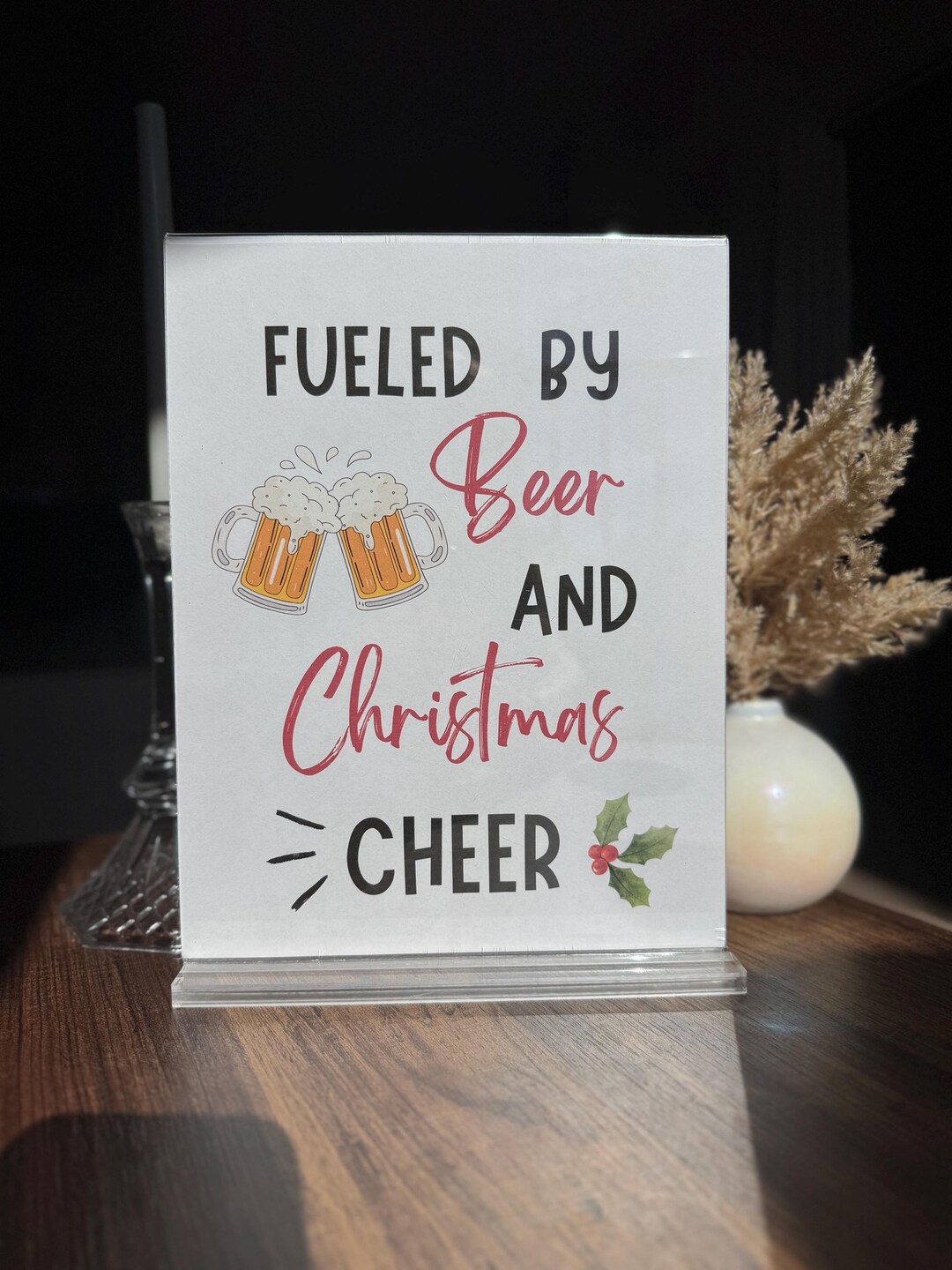 Funny Christmas Bar Sign: Fueled by Beer and Cheer (digital Download ...