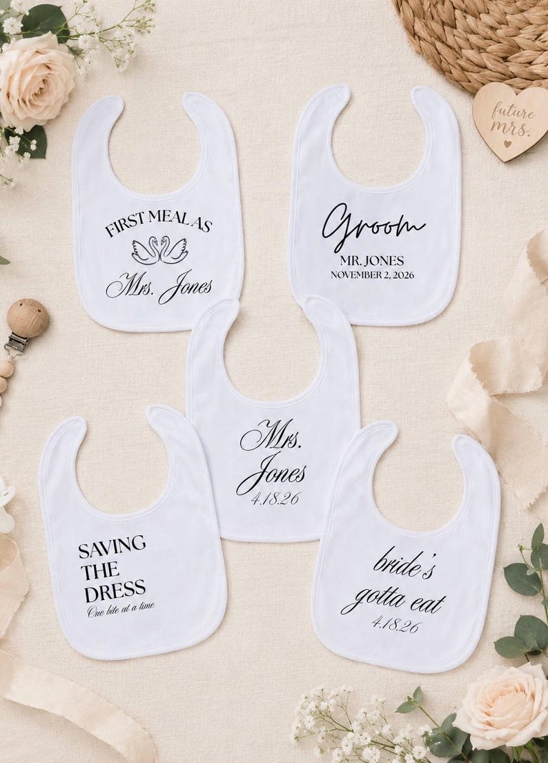 Custom Wedding Bibs for Bride & Groom | Funny Wedding Gift ...