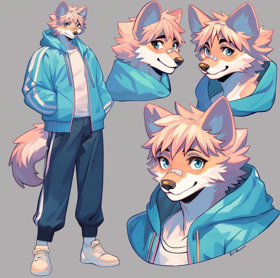 UNIQUE - Adopt - Azure - Character Reference Sheet Fursona Furry - Etsy