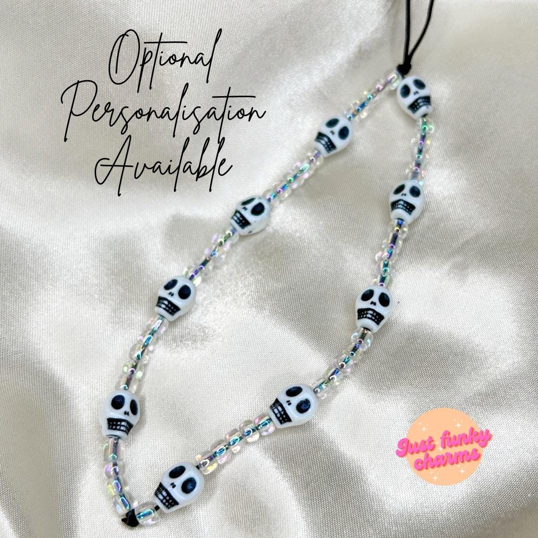 Skull Phone Charm Skull Phone Strap Custom Phone Charm - Etsy