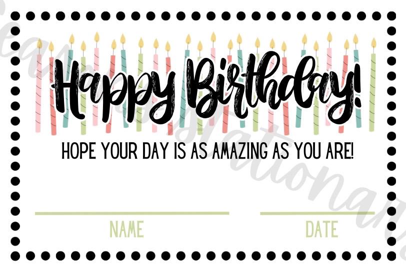 Student Happy Birthday Treat Tags and Certificate - Etsy