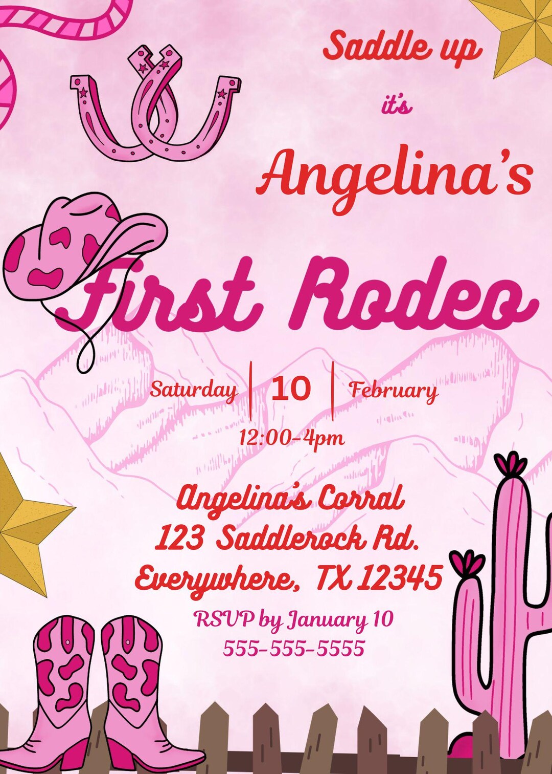 Editable Baby's First Rodeo Birthday - Etsy