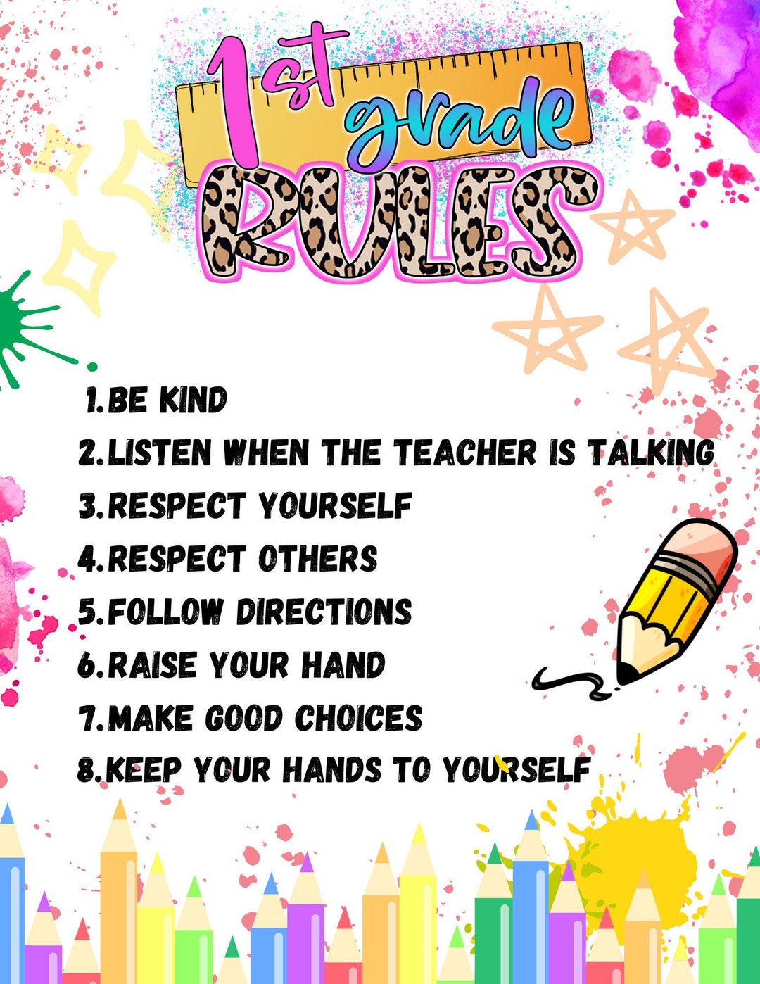 First Grade Rules - Etsy