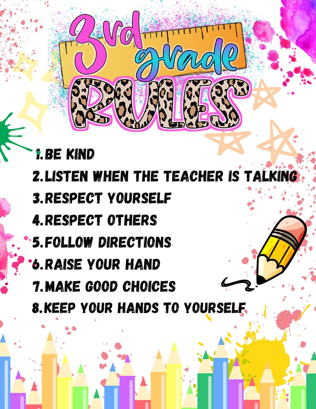 Third Grade Classroom Rules - Etsy